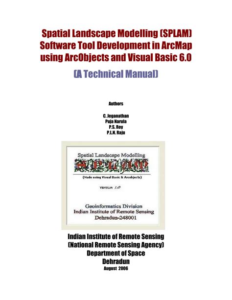 PDF Spatial Landscape Modelling SPLAM Software Tool Development In