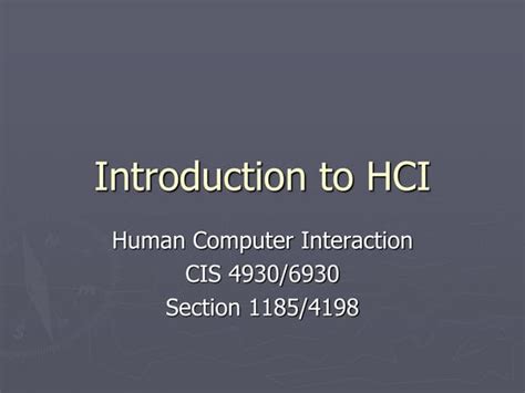 Human Computer Interaction Hci Pptx