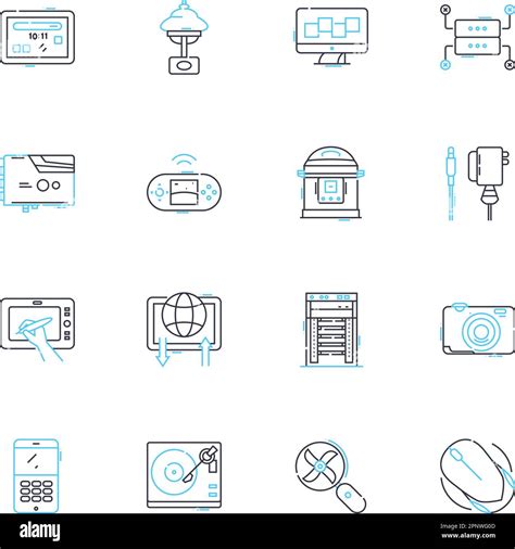 Cloud Workstations Linear Icons Set Virtualization Cloud Computing Workspace Collaboration