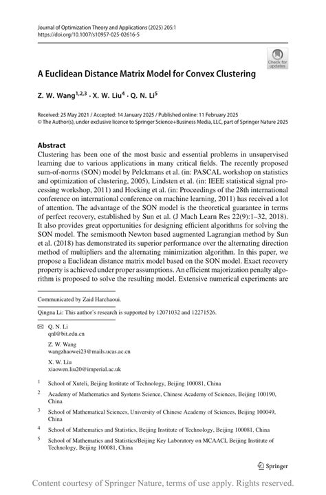 A Euclidean Distance Matrix Model For Convex Clustering
