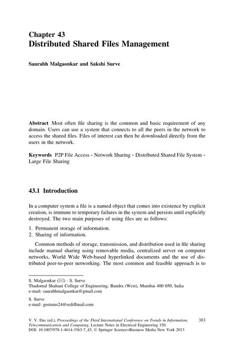 PDF Distributed Shared Files Management