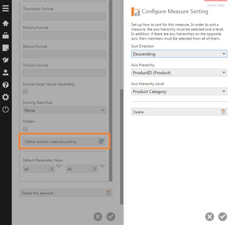 define custom measure sorting analyze data documentation learning