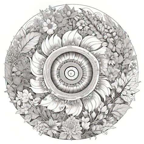 Fibonacci Sequence Circular Spiral Illustration For Adults Beautiful Design And Printable