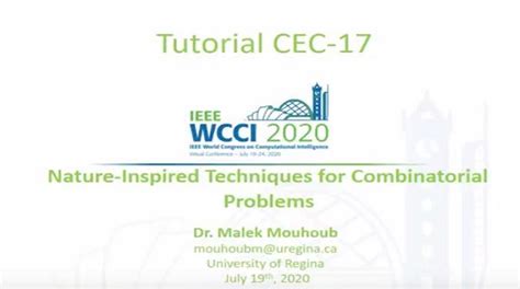 Tutorial Nature Inspired Techniques For Combinatorial Problems Ieee