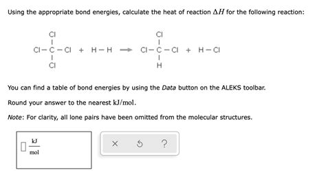 SOLVED: Using the appropriate bond energies, calculate the heat of reaction AH for the following ...