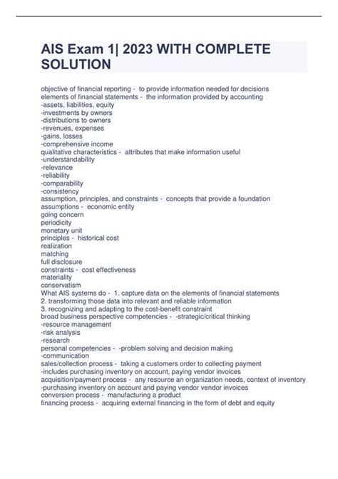 Ais Exam 1 2023 With Complete Solution Ais Stuvia Us