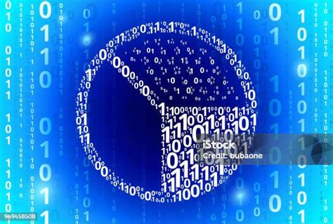 Pie Chart Binary Code Blue Vector Pattern Background Stock Illustration