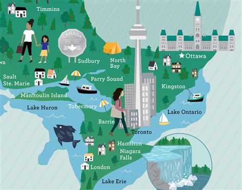 Ontario Illustrated Map Etsy