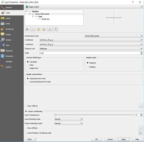 Qgis Scaling Vector Field Marker Arrow Based On Attribute Geographic Information Systems