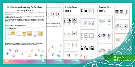 11 Non Verbal Reasoning Practice Paper Missing Square