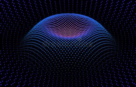 dynamic particles wave from nodes 3d sea flow stock illustration