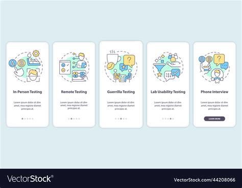 Methods For Usability Testing Onboarding Mobile Vector Image