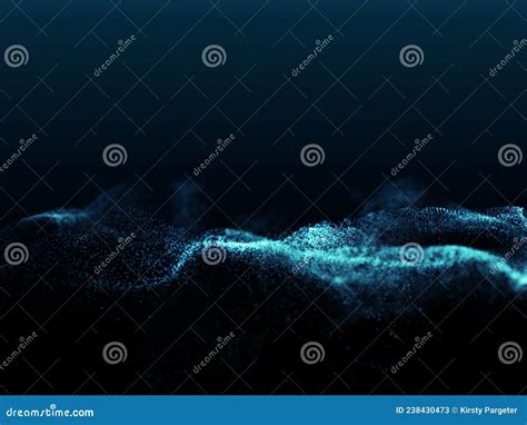 3d Abstract Background With A Flowing Digital Particles Design Stock Illustration Illustration
