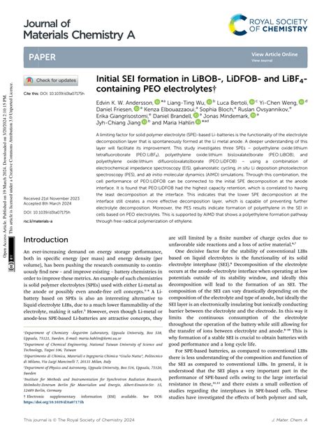 Pdf Initial Sei Formation In Libob Lidfob And Libf 4 Containing