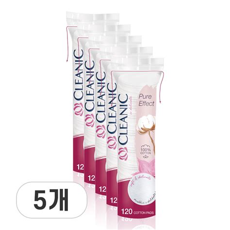 순면 코튼 화장솜 원형 120매 X 5 Set 클레아닉 퓨어소프트 터치 1713069724 데이마켓