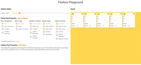 flexboxの各プロパティを試すことができるwebサービス「flexbox playground」 techmemo