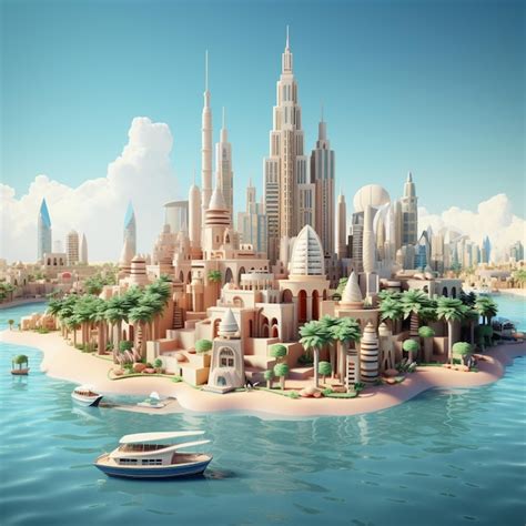 Premium Ai Image 3d Rendering Of Dubai