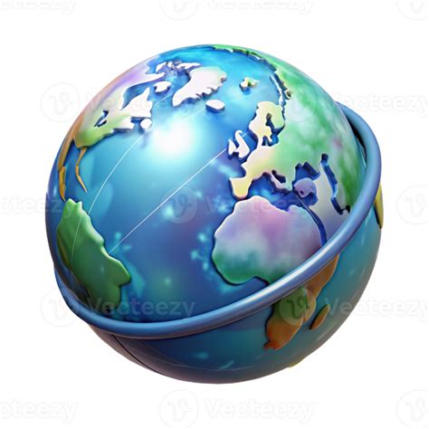 Vibrant Classic A Holographic Globe Rotating In Space Detailed Continents And Oceans Global