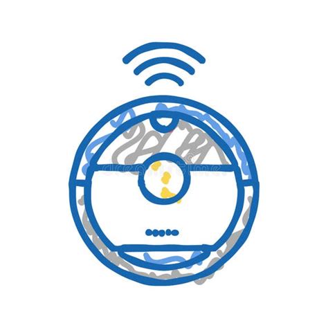 Robotic Vaccum Cleaner Icon Doodle Illustration Stock Vector Illustration Of Lamp Waterpool