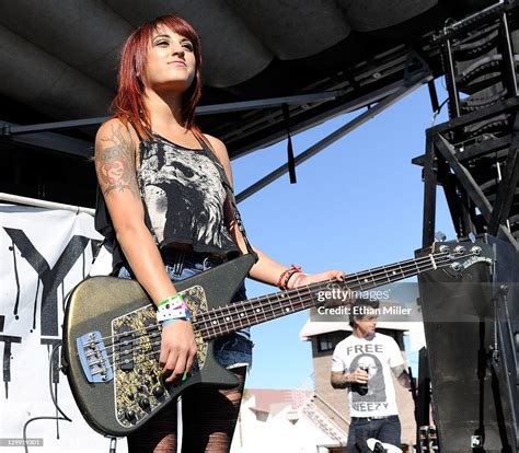 Bassist Anissa Rodriguez Of The Band Eyes Set To Kill Performs During