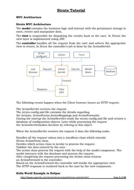 Struts Tutorial Pdf Web Design And Html Internet