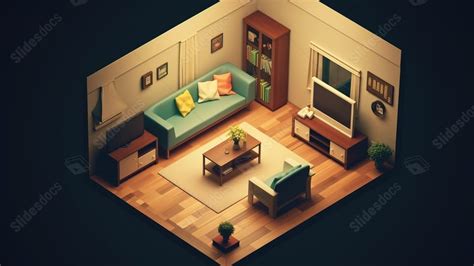 Isometric Layout Of A Living Room Powerpoint Background For Free Download Slidesdocs
