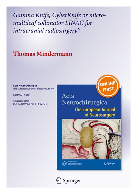 Pdf Gamma Knife Cyberknife Or Micro Multileaf Collimator Linac For Intracranial Radiosurgery