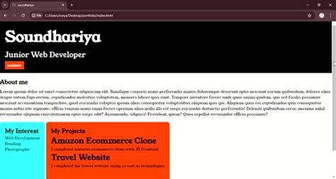 Soundhariya B On Linkedin Portfolio Html Css Github
