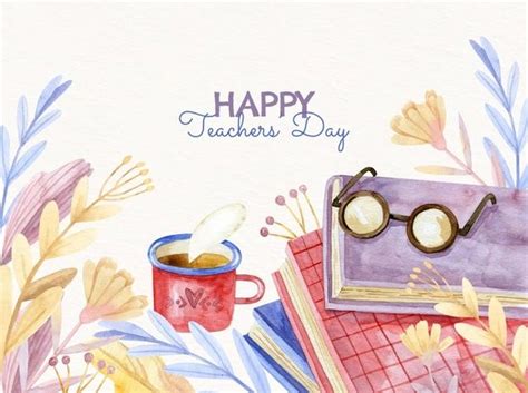 Watercolor Happy Teachers Day Background