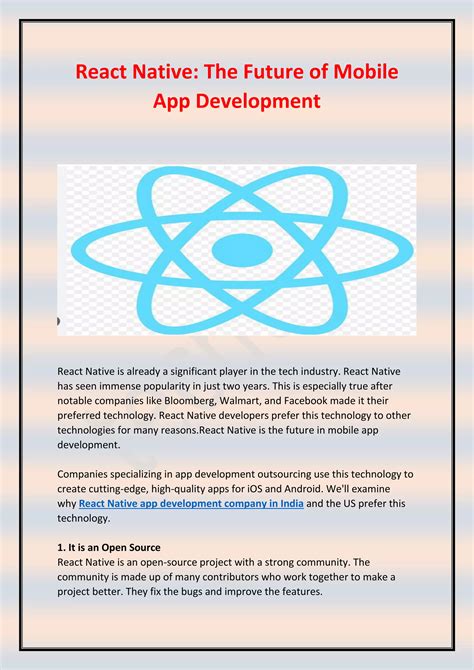 React Native The Future Of Mobile App Development Pdf