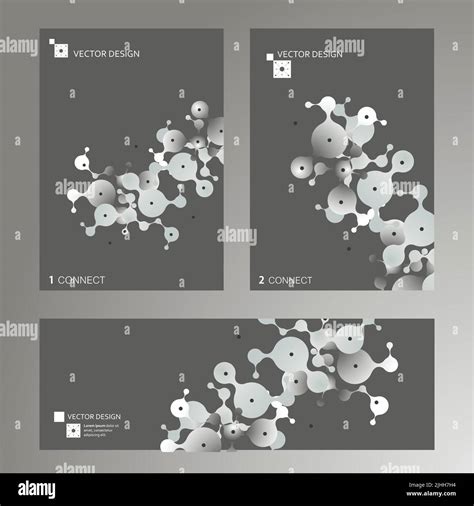 Molecule Design For Medicine Science Technology Design Vector Shapes