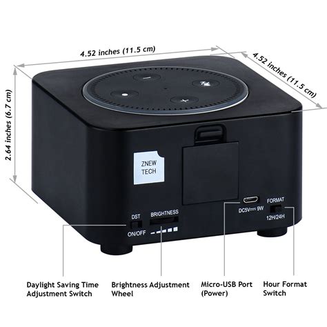 Desk Clock For Echo Dot Nd Generation Echo Dot Holder Stand Docking Station With LED Clock