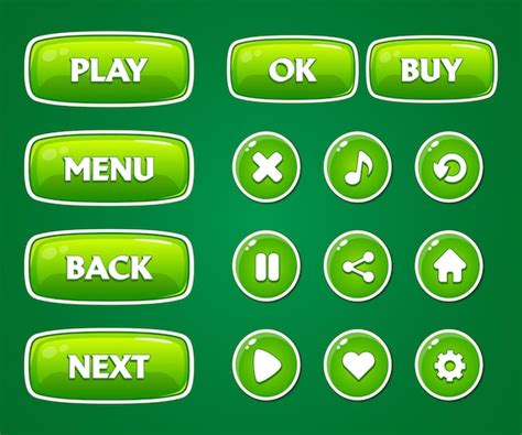 Premium Vector Game Design Interface With Glossy Buttons Set Of Ui Elements Gui Design To
