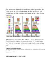 How To Read Resistor Color Bands A Complete Guide For And Course Hero
