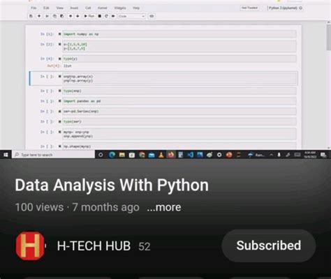 H Techhub On Linkedin Dataanalysis Pandas Python Video Youtube