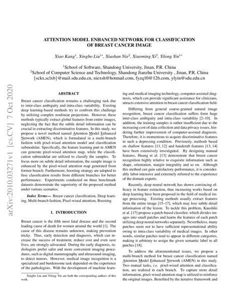 Attention Model Enhanced Network For Classification Of Breast Cancer