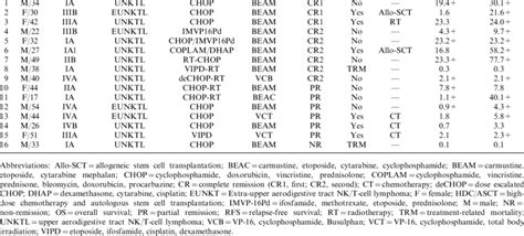 Sixteen Consecutive Cases Of Nkt Cell Lymphoma Treated With Hdcasct