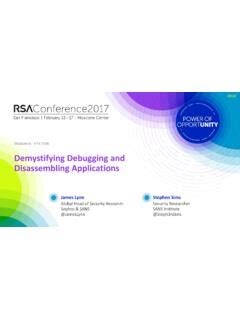 Demystifying Debugging And Disassembling Applications Demystifying Debugging And Disassembling