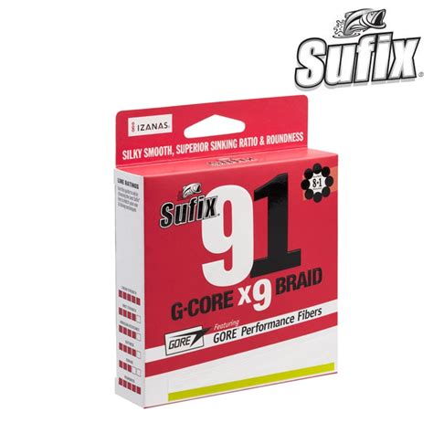 Linha Multifilamento Sufix 91 G Core X9 Braid Neon Chartreuse 300