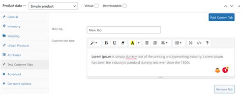 Woocommerce Custom Tab Module Tmd