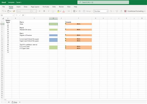 Solved Excel Template Saved ∨ File Home Insert Draw Page