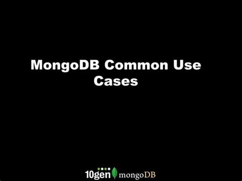 Common Mongodb Use Cases Pdf