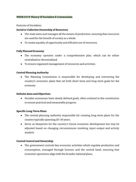 Lecture Note Theory Of Socialism And Communism Pdf Socialism