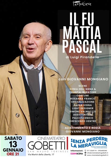 Il Fu Mattia Pascal Cinema Teatro Gobetti