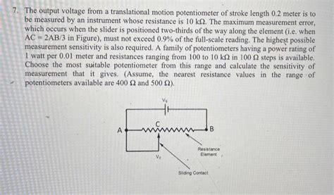 Solved 7 The Output Voltage From A Translational Motion