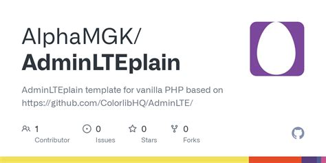 Github Alphamgk Adminlteplain Adminlteplain Template For Vanilla Php Based On Https Github