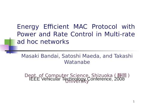 Pptx Energy Efficient Mac Protocol With Power And Rate Control In Multi Rate Ad Hoc Networks