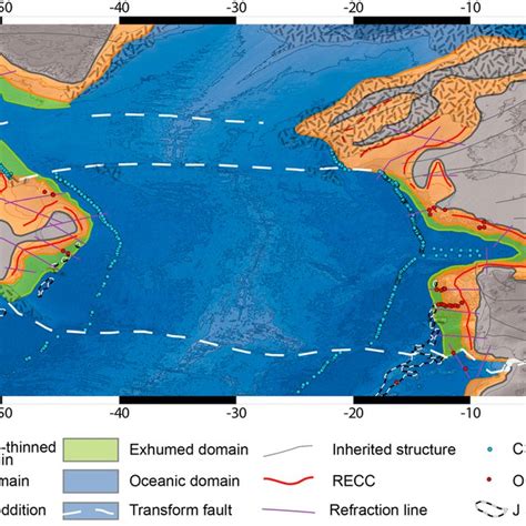 Map Of The Rift Domains Of The Southern North Atlantic The Domain