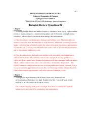 Tutorial Suggested Answers Pdf Of THE UNIVERSITY OF HONG KONG School Of Economics