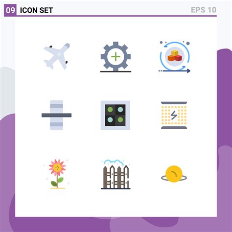 Modern Set Of 9 Flat Colors Pictograph Of Kitchen Side Medical Gear Virtual Editable Vector